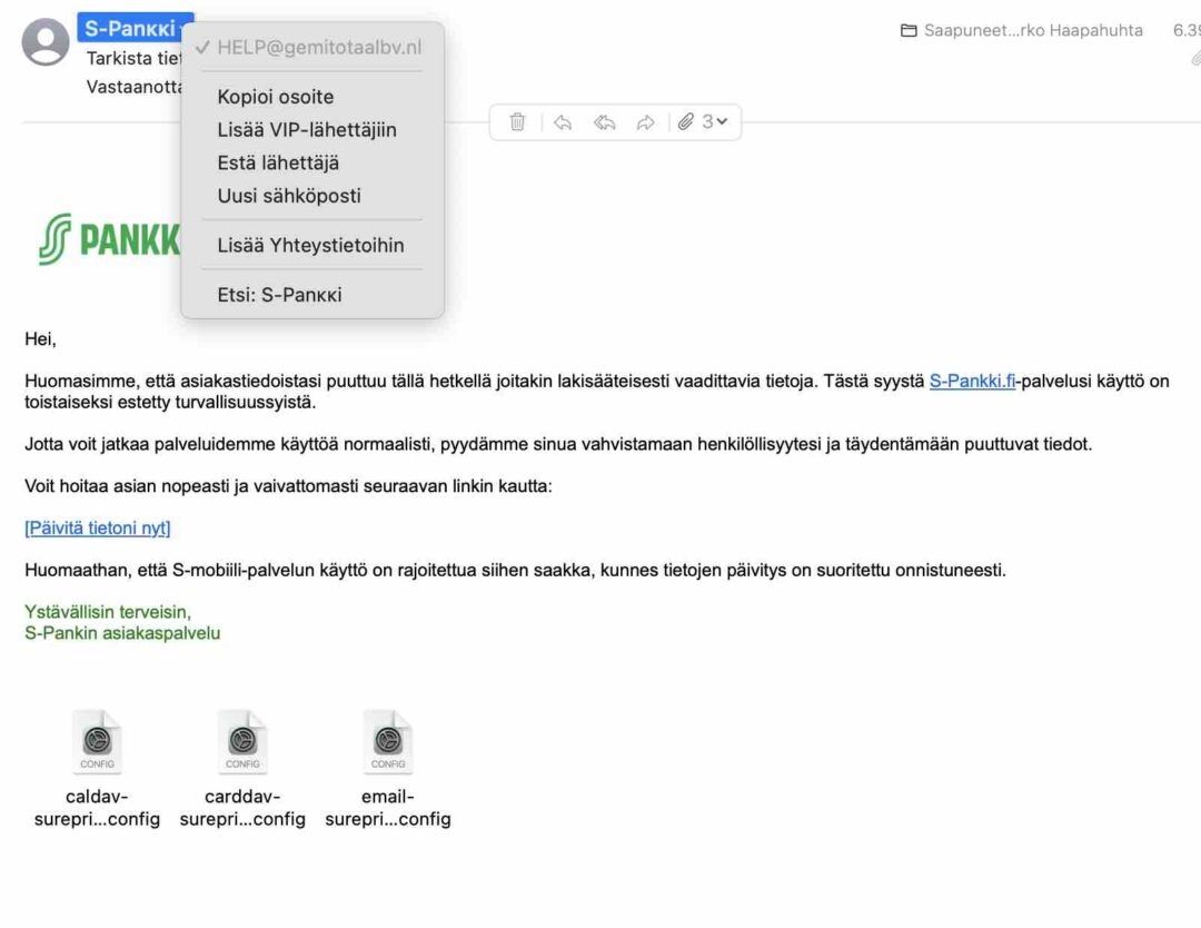 S-Pankki huijausviesti: Miten tunnistat riskit - Halloota.com